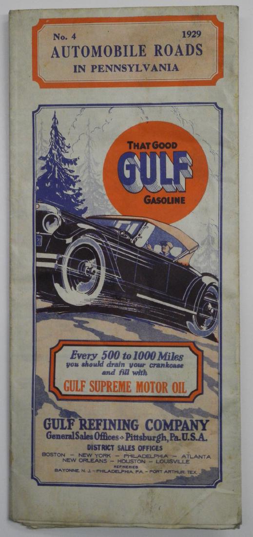Gulf Refining Co. 1929 Official Road Map No.4