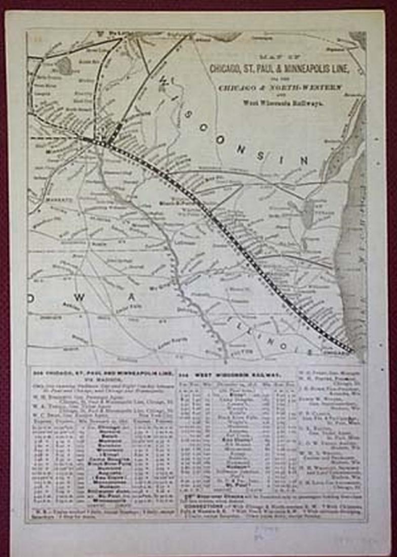 Map of Chicago, St.Paul & Minneapolis Line, Via the