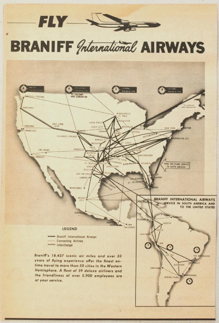 1962 Braniff Airways Pictorial Route Map -- Fly Braniff