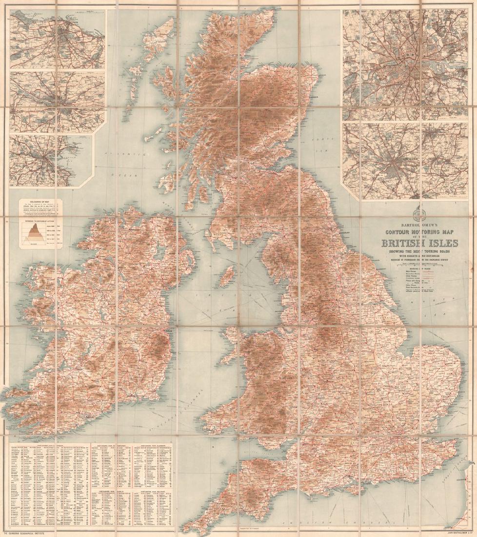 Bartholomew's Contour Motoring Map of the British Isles