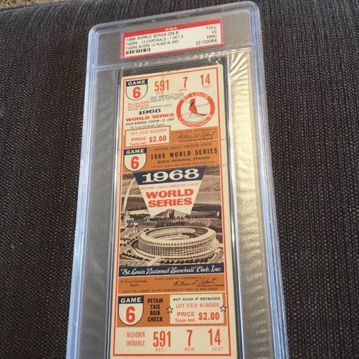 Psa Full 1968 World Series Ticket Detroit Tigers Mclain