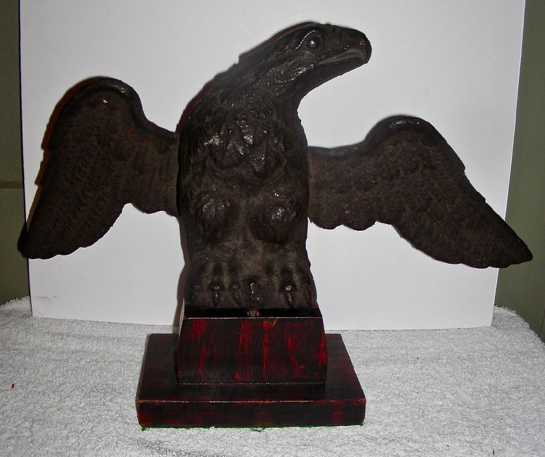 19th C Cast Iron Pilot House Eagle on Stand