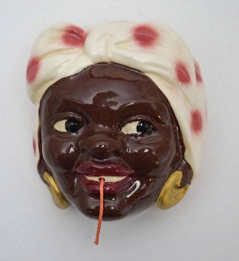 Black Americana Mammy Ceramic String Holder