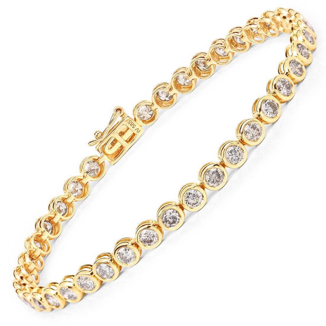 5.20 Carat Genuine TTLB Diamond 14K Yellow Gold