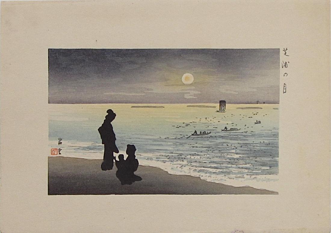 Yamamoto Shoun (1870 1965) Woodblock Silhouette Of
