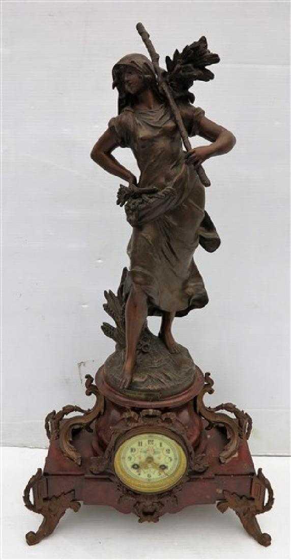 27" Aug Moreau figural clock