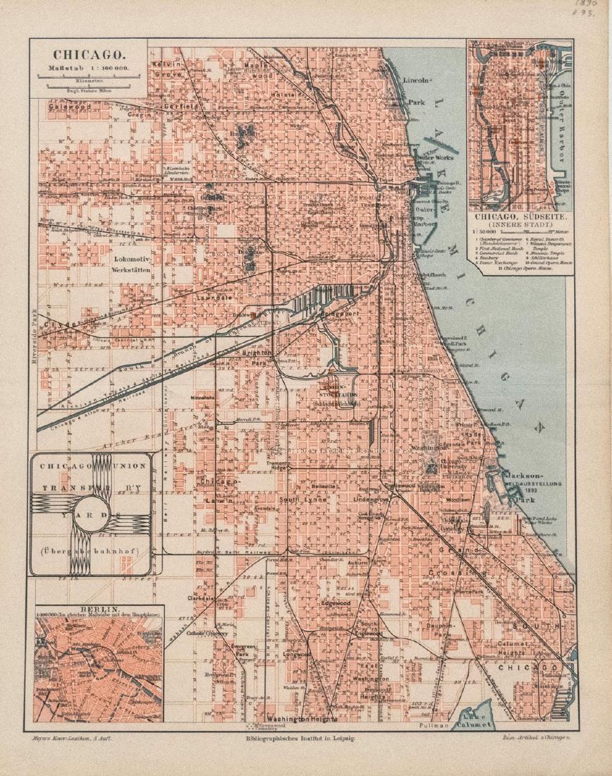 1890 Chicago Map in German -- Chicago