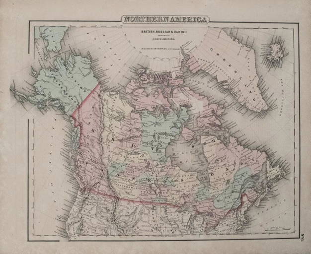 1855 Colton Map Of Canada, Alaska And Greenland