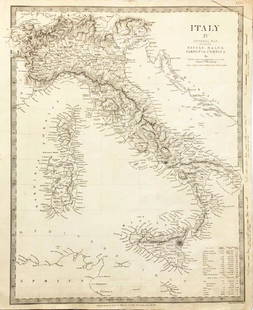 Ottens Map Of Italian Regions Including Liguria, Genoa, Corsica, & Bastia