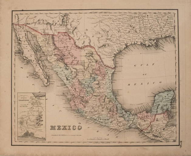 1857 Colton Map Of Mexico Mexico