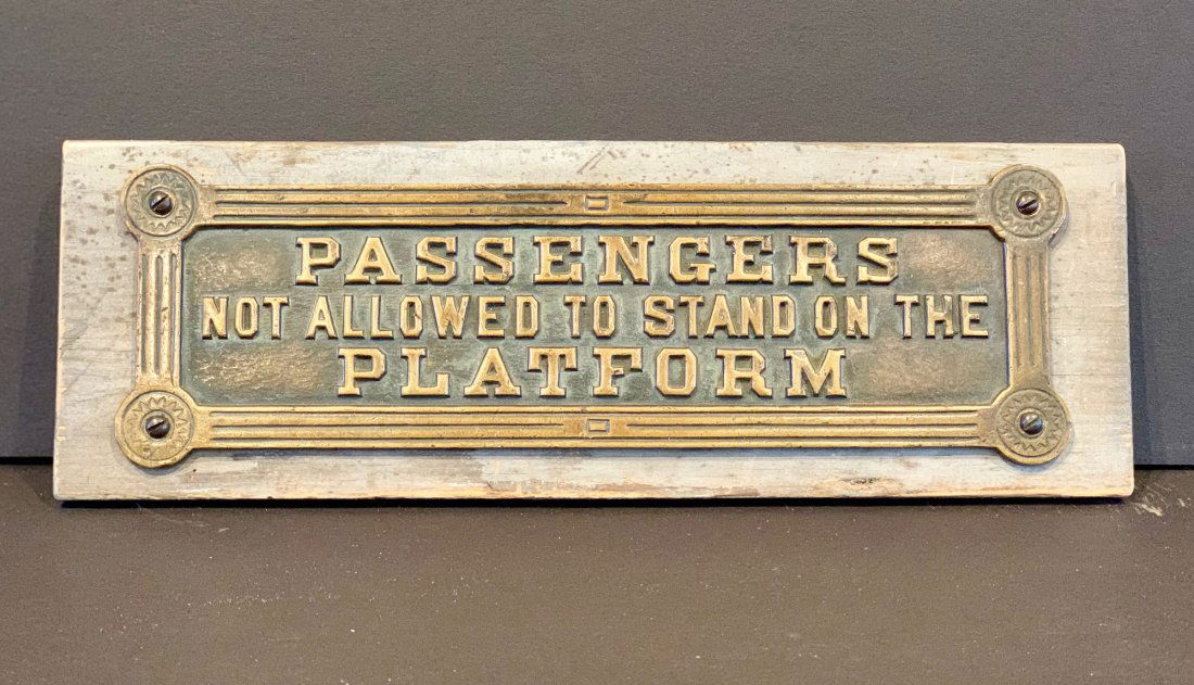 PASSENGERS…PLATFORM sign, c. 1920