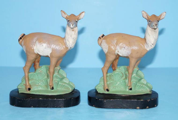 Antique Deer Cast Iron Hubley Bookends