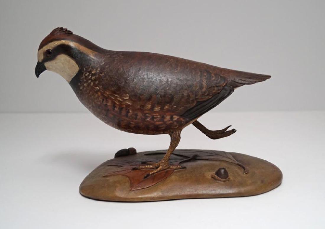 Running Quail Carving by Frank Finney