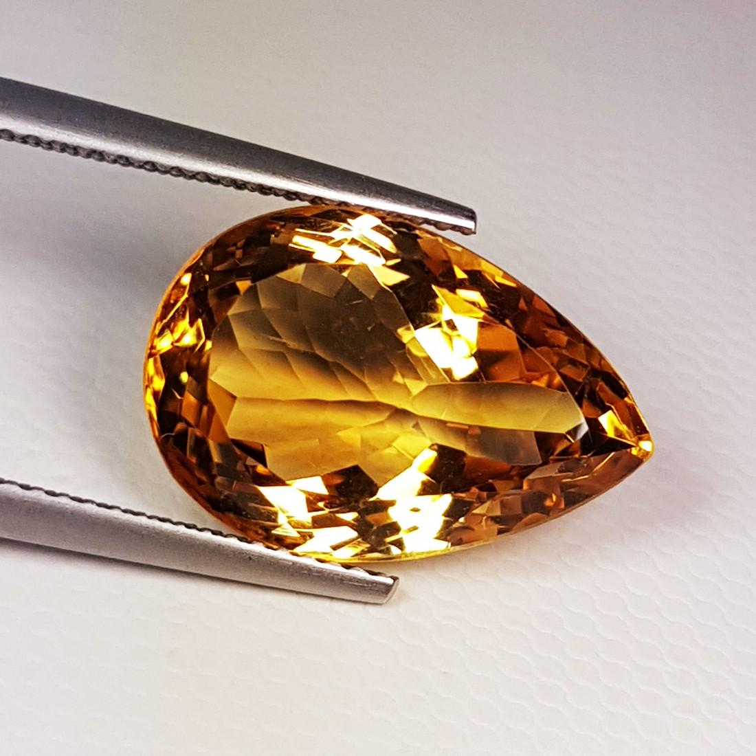 9.67 ct Top Quality Gem Pear Cut Natural Citrine