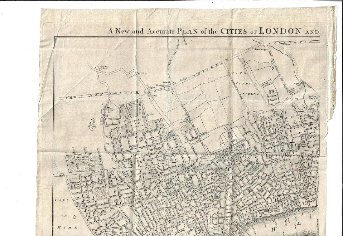 1760 Folding Map of London