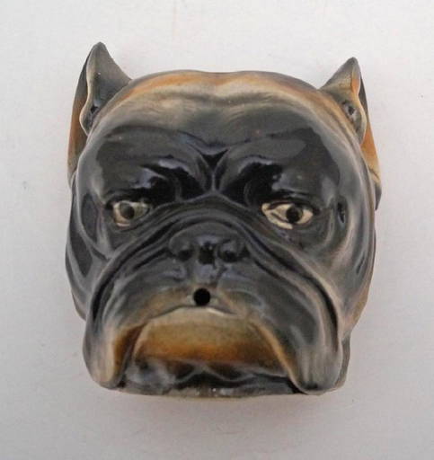 Vintage Bulldog Dog Ceramic String Holder