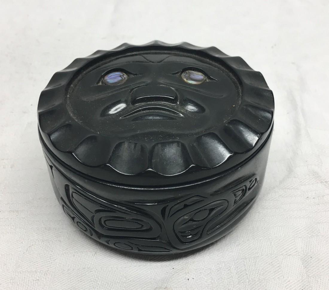 Northwest Coast Native American Argulite Carved Box