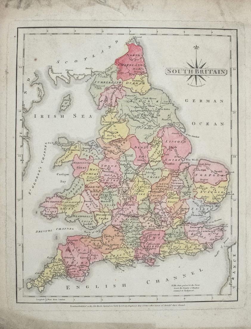1793 Cary Map of Enland and Wales -- South Britain