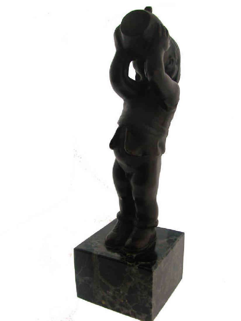 BRONZE BOY DRINKING MILK SCULPTURE BY ARINELLI STATUE