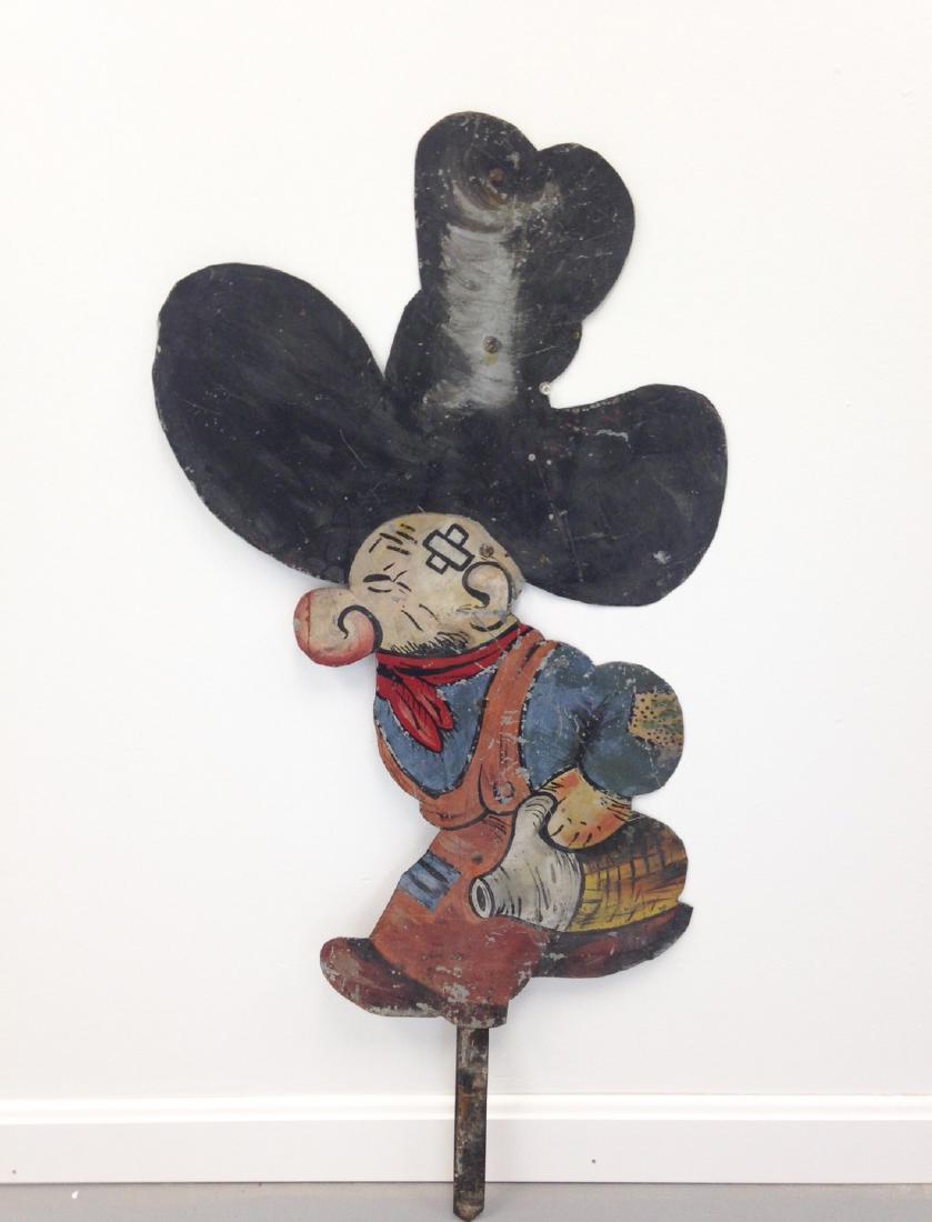C1930-40 large folk art zinc cartoon character (STUFFY