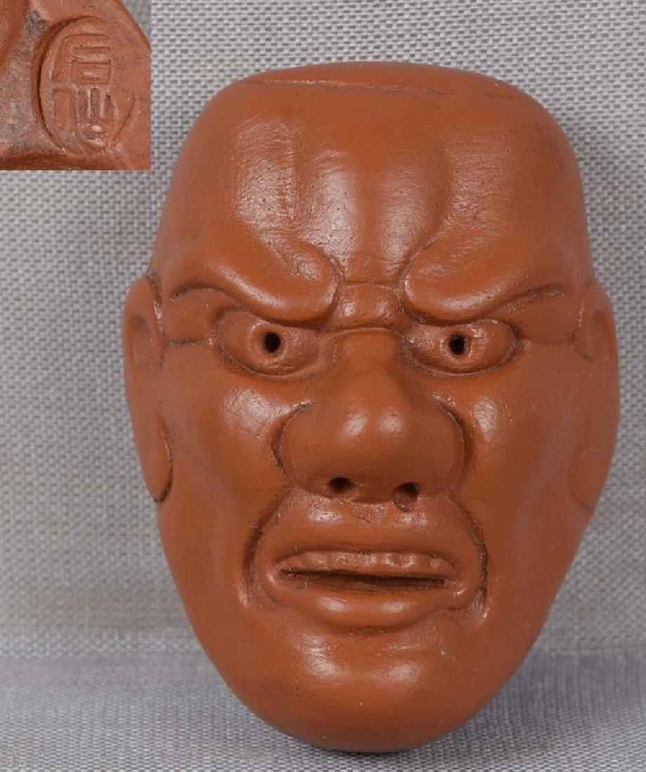 19c netsuke mask RIKISHI SUMO WRESTLER by SEKISEN