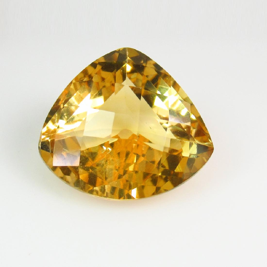 10.10 Ct Genuine Yellow Citrine Pear Checkerboard Cut