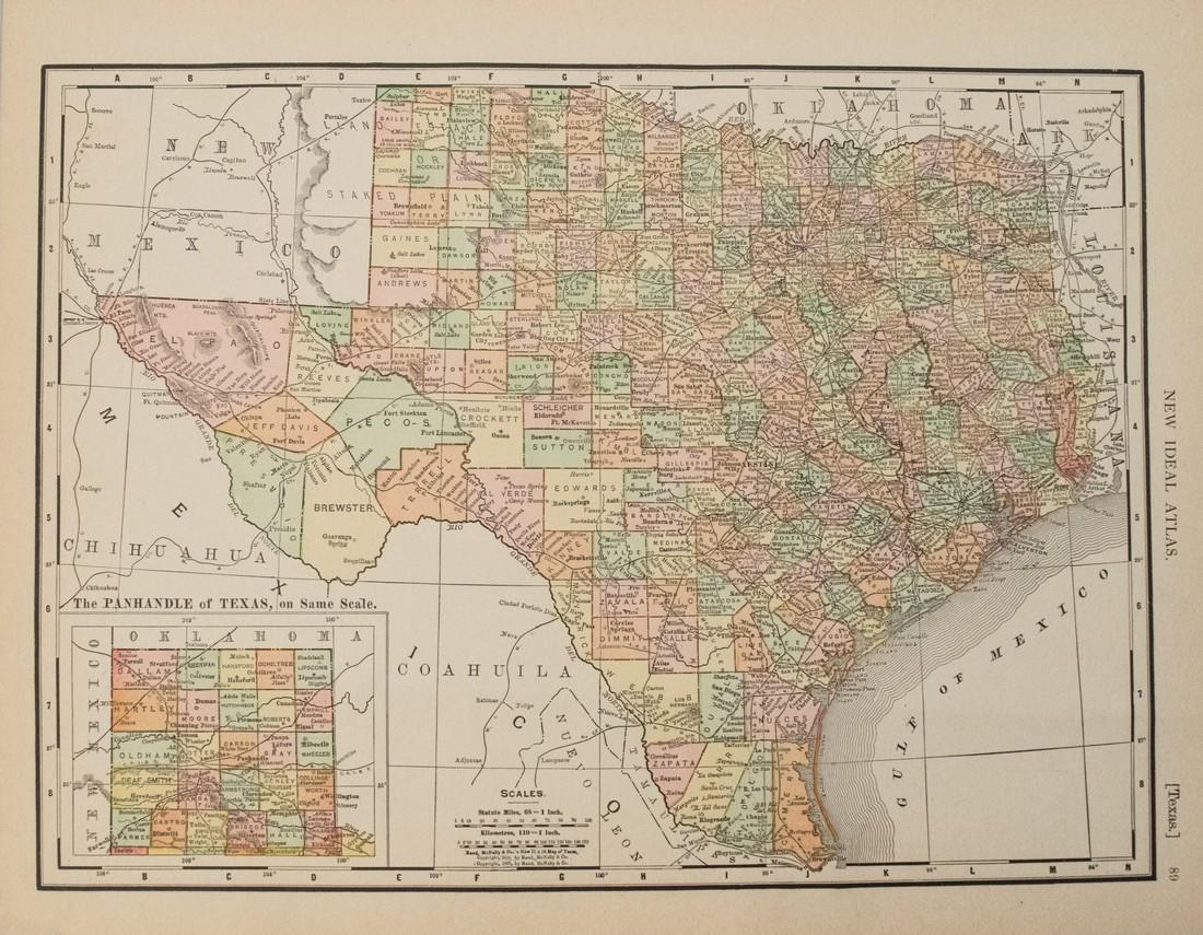 1911 Rand McNally Map of Texas [verso] Oklahoma