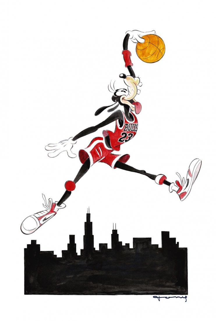 Michael Jordan Inspired By Goofy Unique Signed Giclée