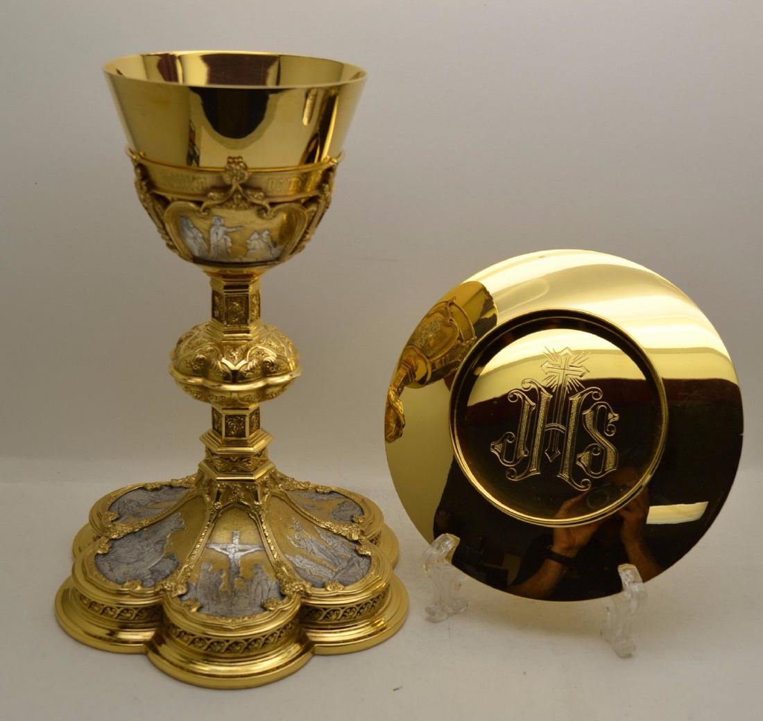 Traditional Gothic Chalice Two Tone Gold & Silver Cup