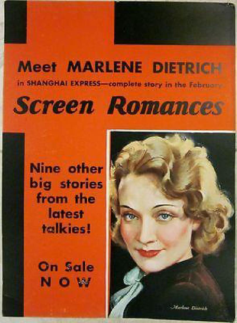 REDUCED 79!! 1933 SCREEN ROMANCES POSTER MARLENE