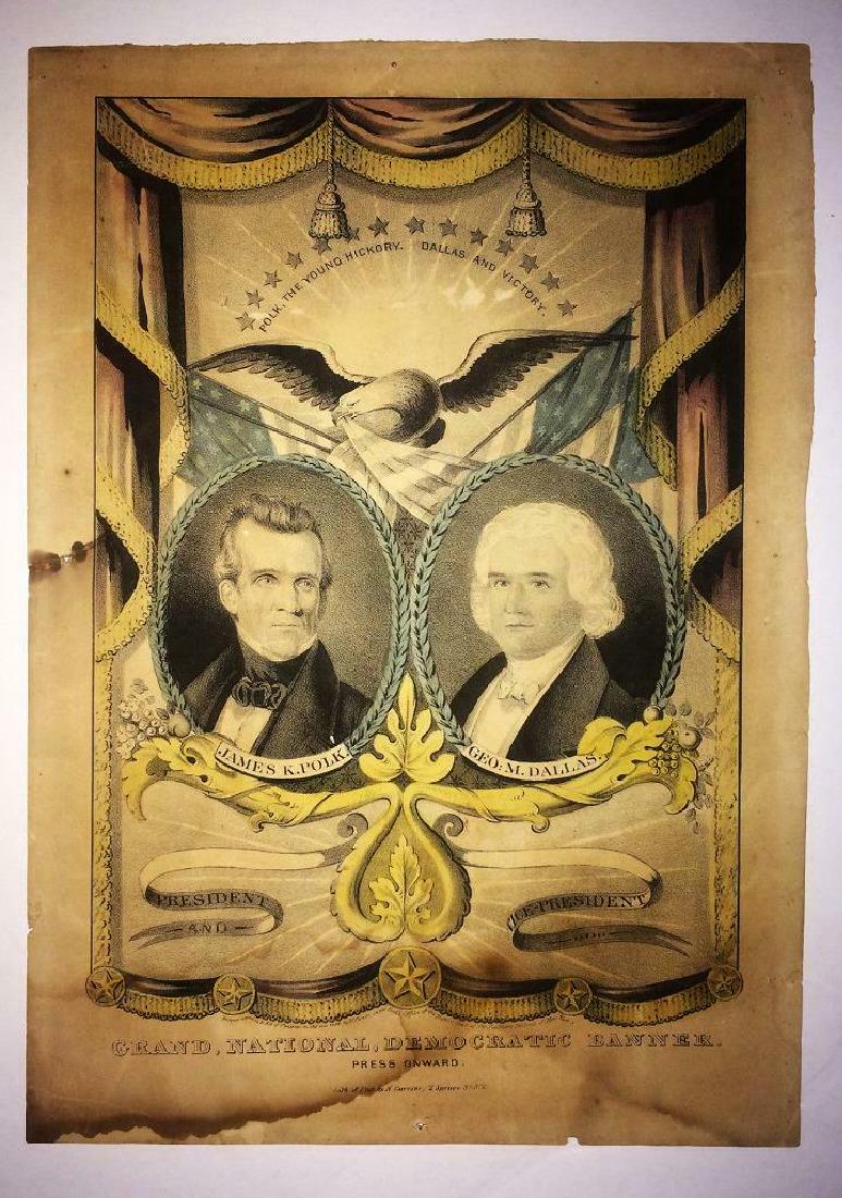 1844 US PRESIDENTIAL ELECTION JAMES POLK & GEORGE