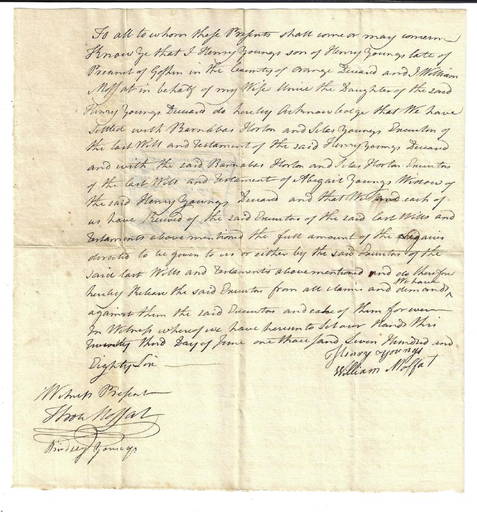 1786 New York Manuscript Acknowledgement