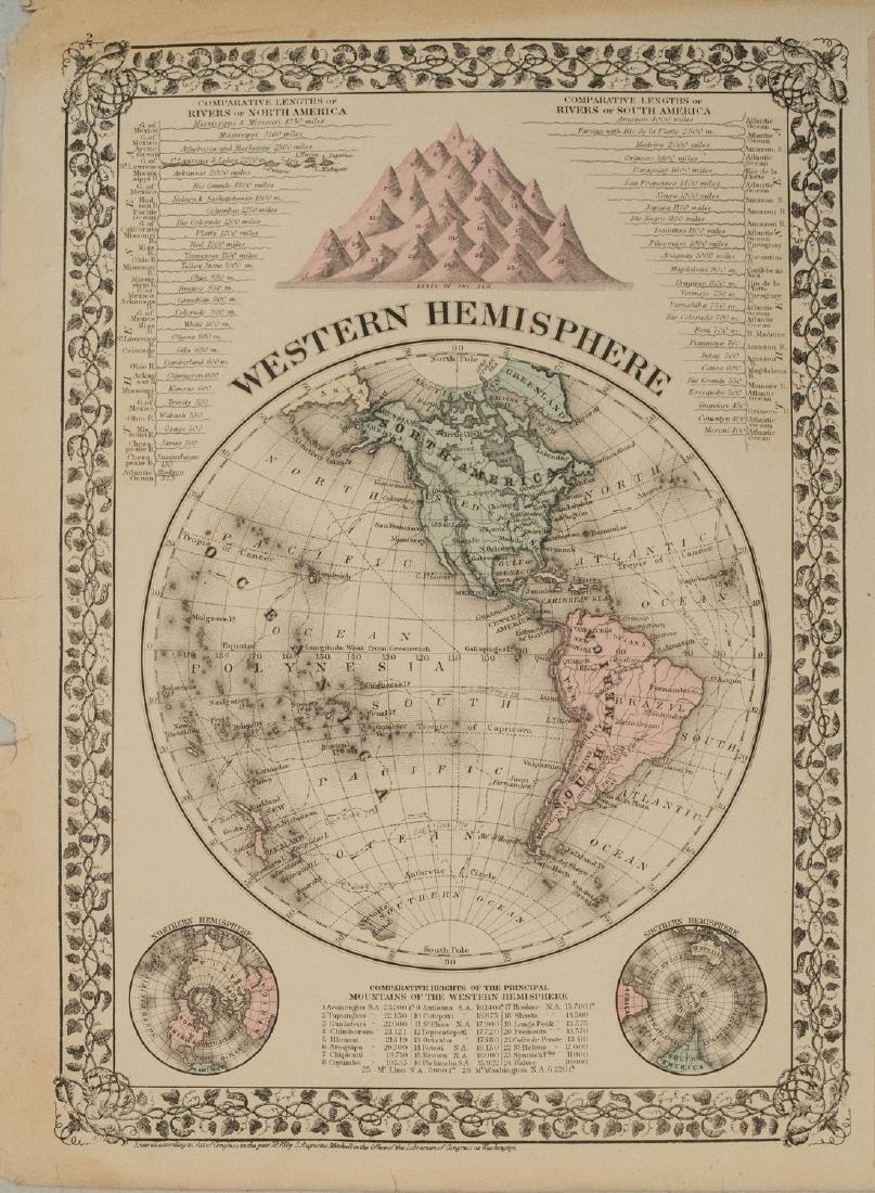 1876 Mitchell Map of the Western Hemisphere -- Western