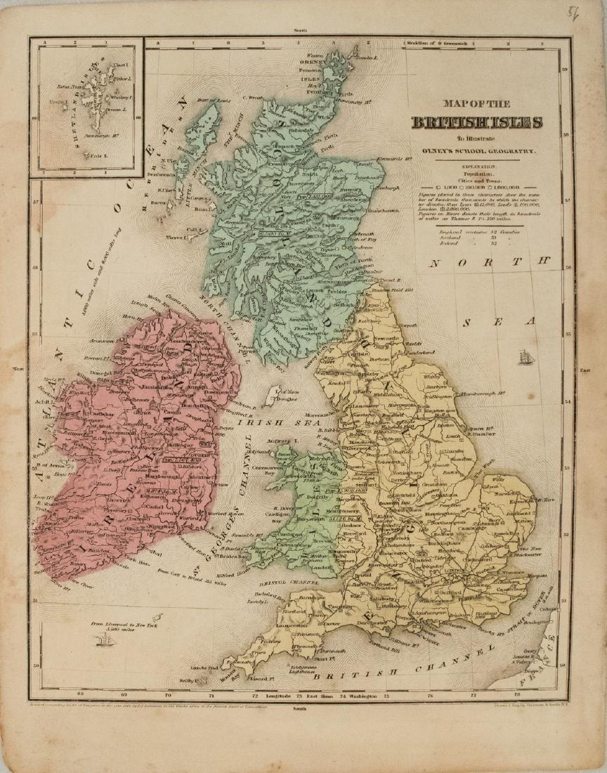 1844 Robinson Map of the British Isles -- Map of the