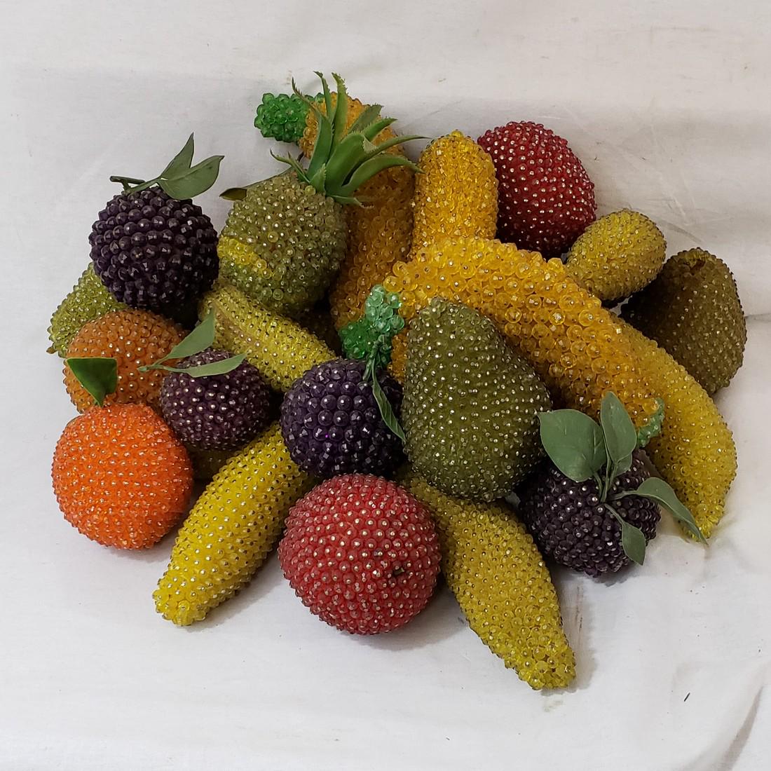 26 Pieces Of Beaded Fruit Ca 1950's