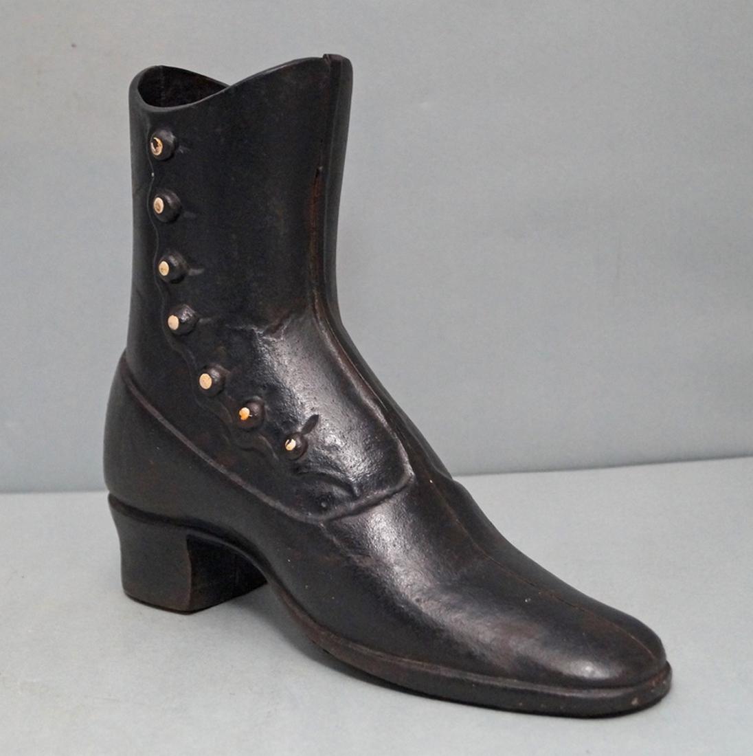 Antique High Top Button Shoe Cast Iron Doorstop