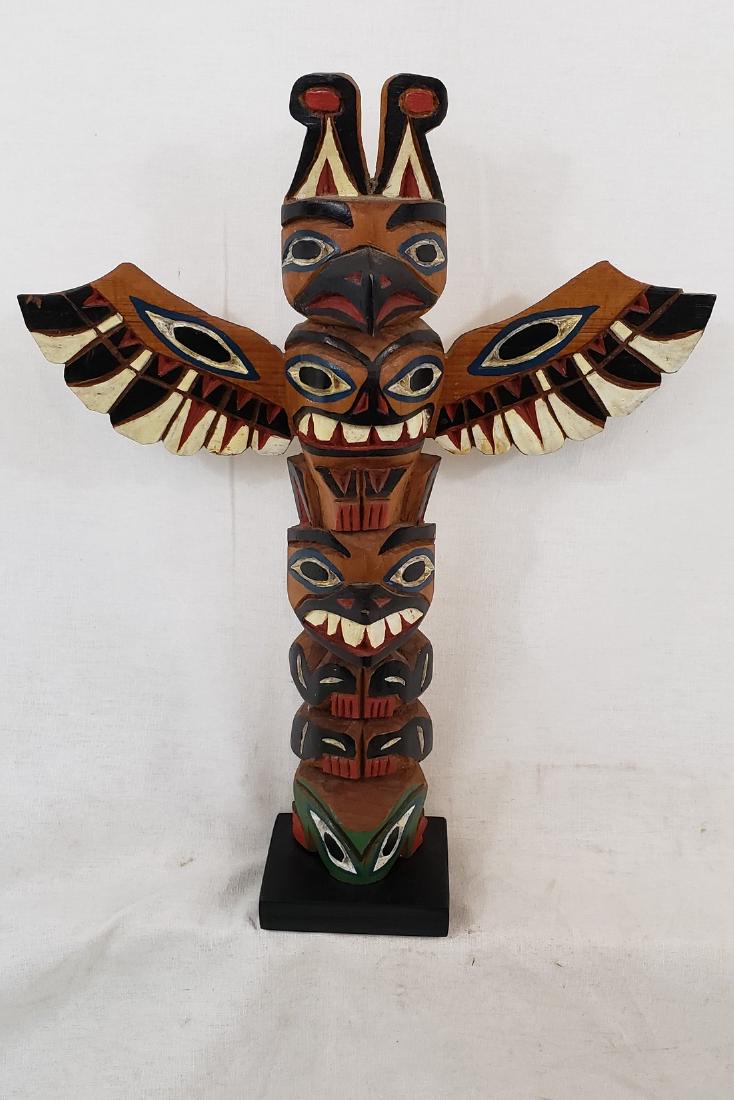 Larry Rudick Carved And Painted Totem Pole Ca 1950's