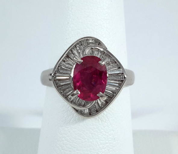 1.85ct Ruby On Platinum Ring
