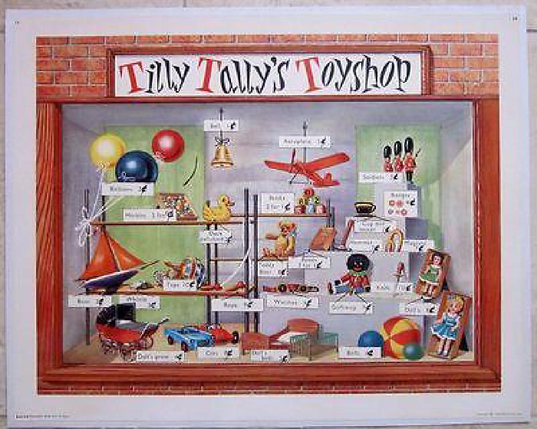 CUT 50$$ CIRCA 1950’S LB POSTER – TILLY TALLY’S TOYSHOP