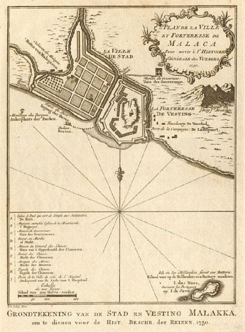 Plan De La Ville Et Forteresse De Malaca'. Malacca.