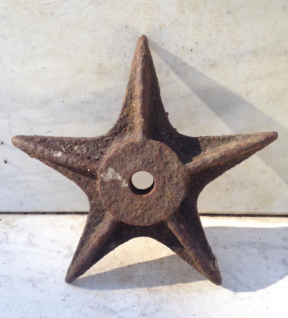 Large 19thc Cast Iron Architectural Star In Good