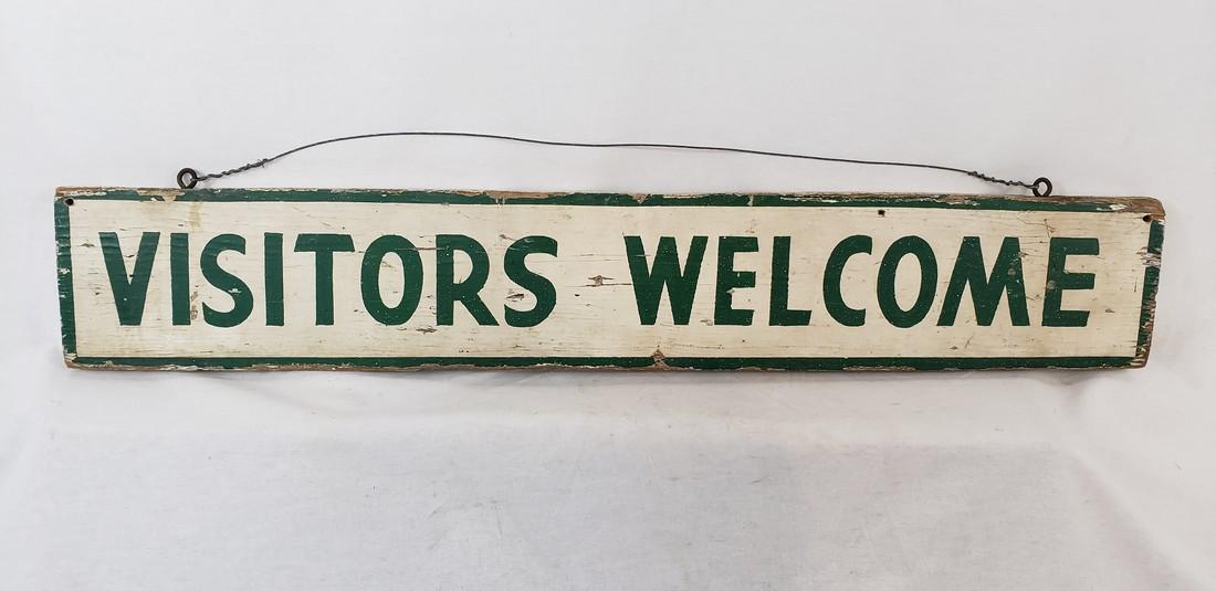 Visitors Welcome Sign Ca 1940's