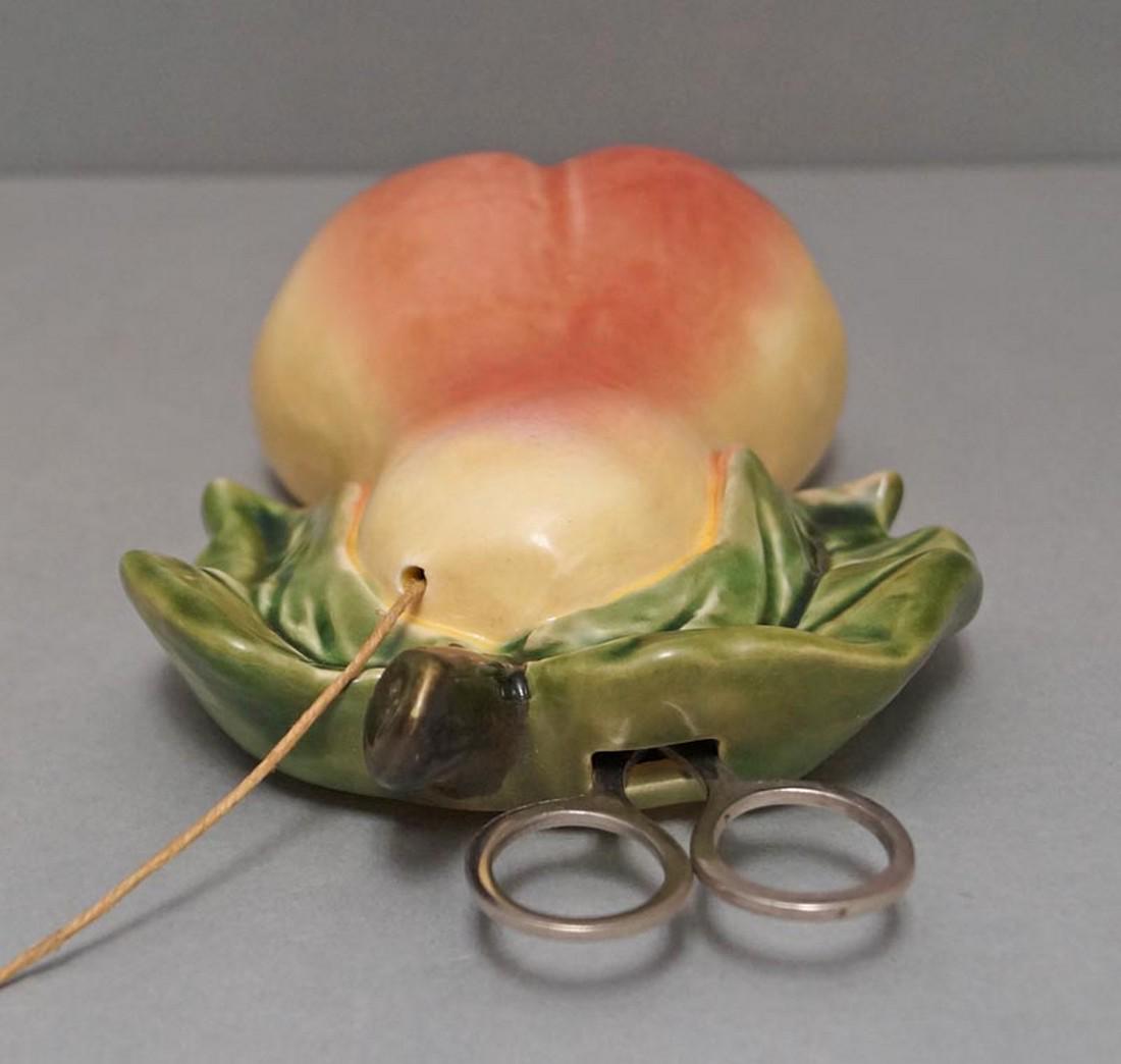 Pear W/ Leaves Fruit Ceramic String Holder