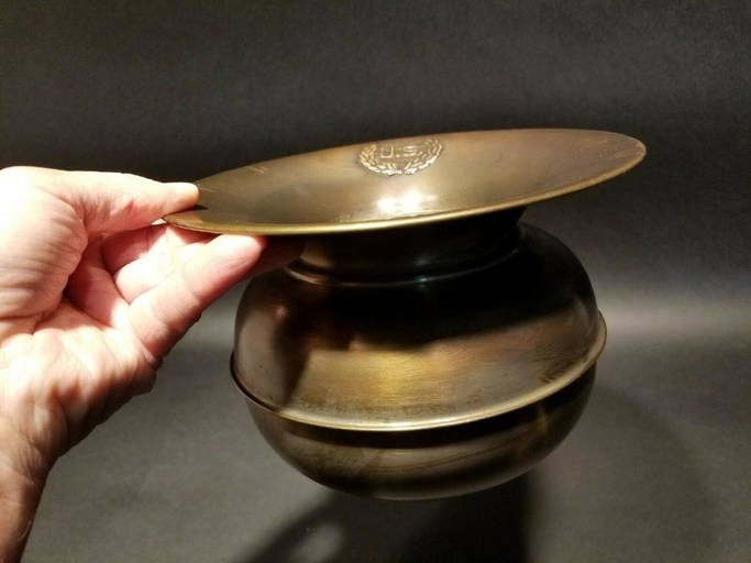 Us Union Civil War Brass Chewing Tobacco Spittoon