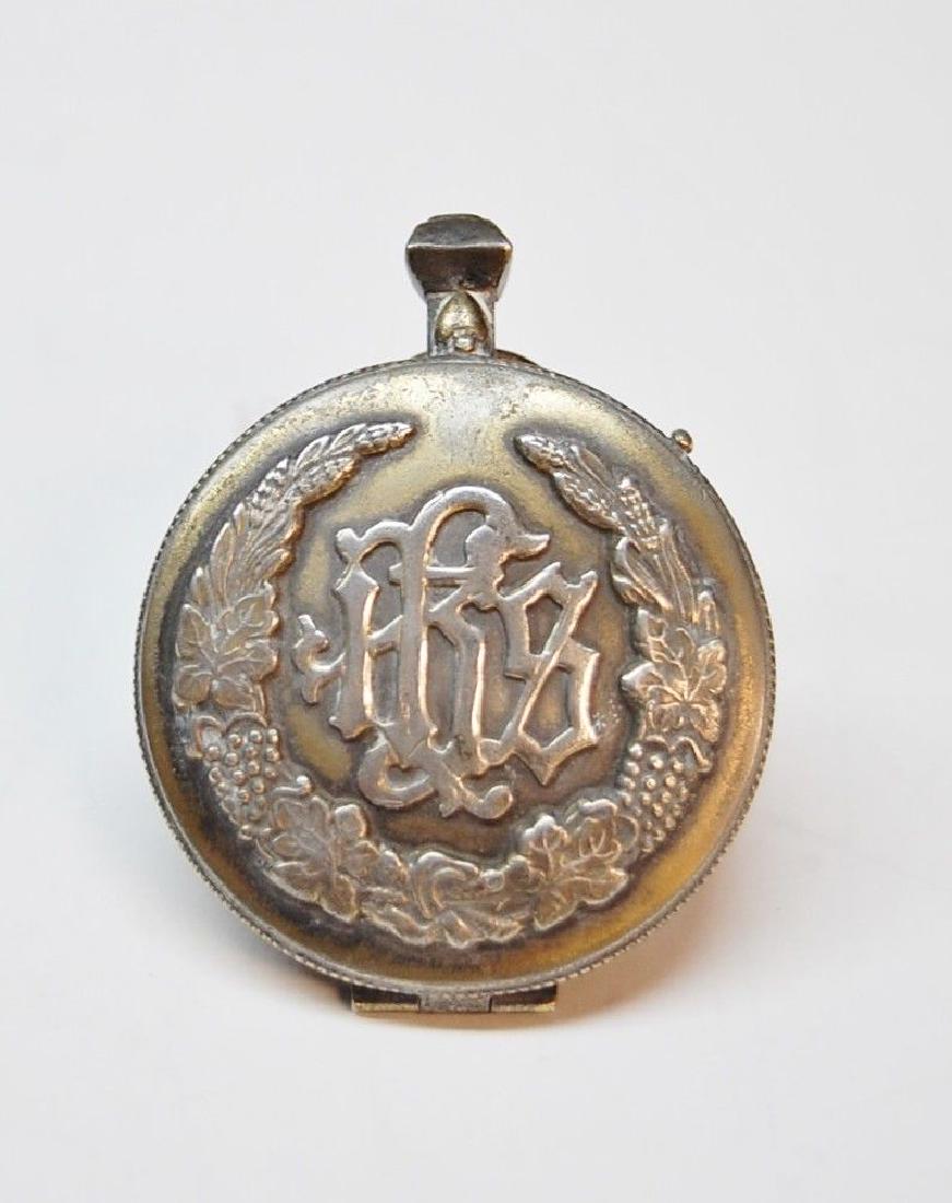 Antique Sterling Silver PYX + Host Box + Oil stock