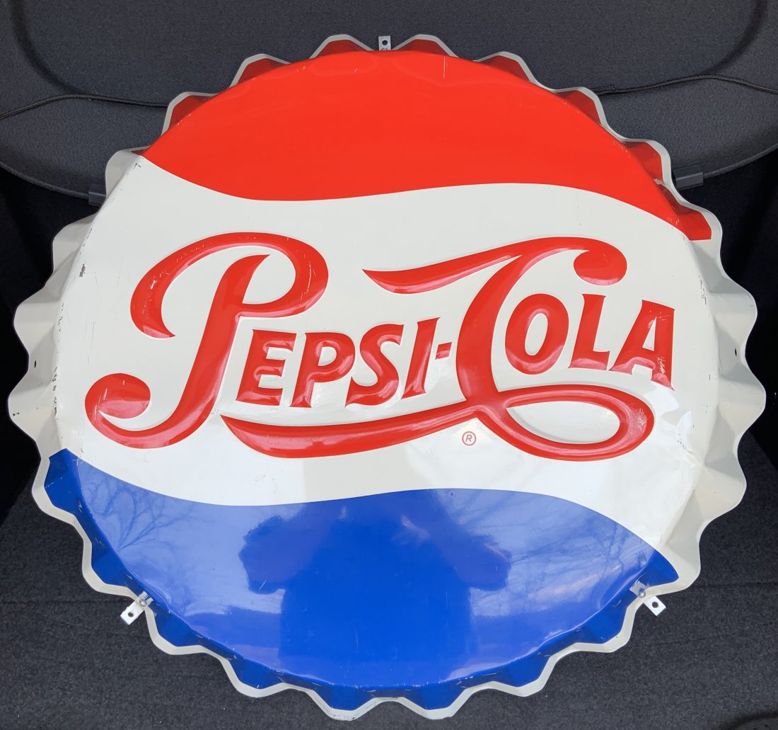Embossed Metal Pepsi Bottle Cap Sign - May 07, 2019 | Jasper52 in NY