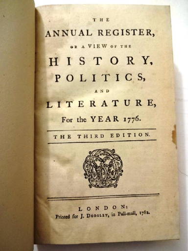 1776 Annual Register American Revolution