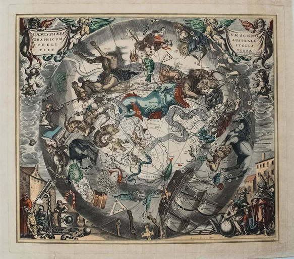 1708 Cellarius Celestial Map from Southern Hemisphere - May 15, 2019 ...