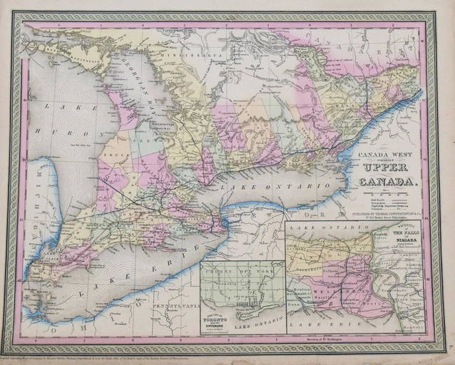 1850 Thomas, Cowperthwait Map Of Upper Canada Canada