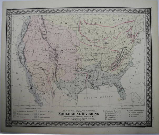 Map Of The United States Showing The Zoological